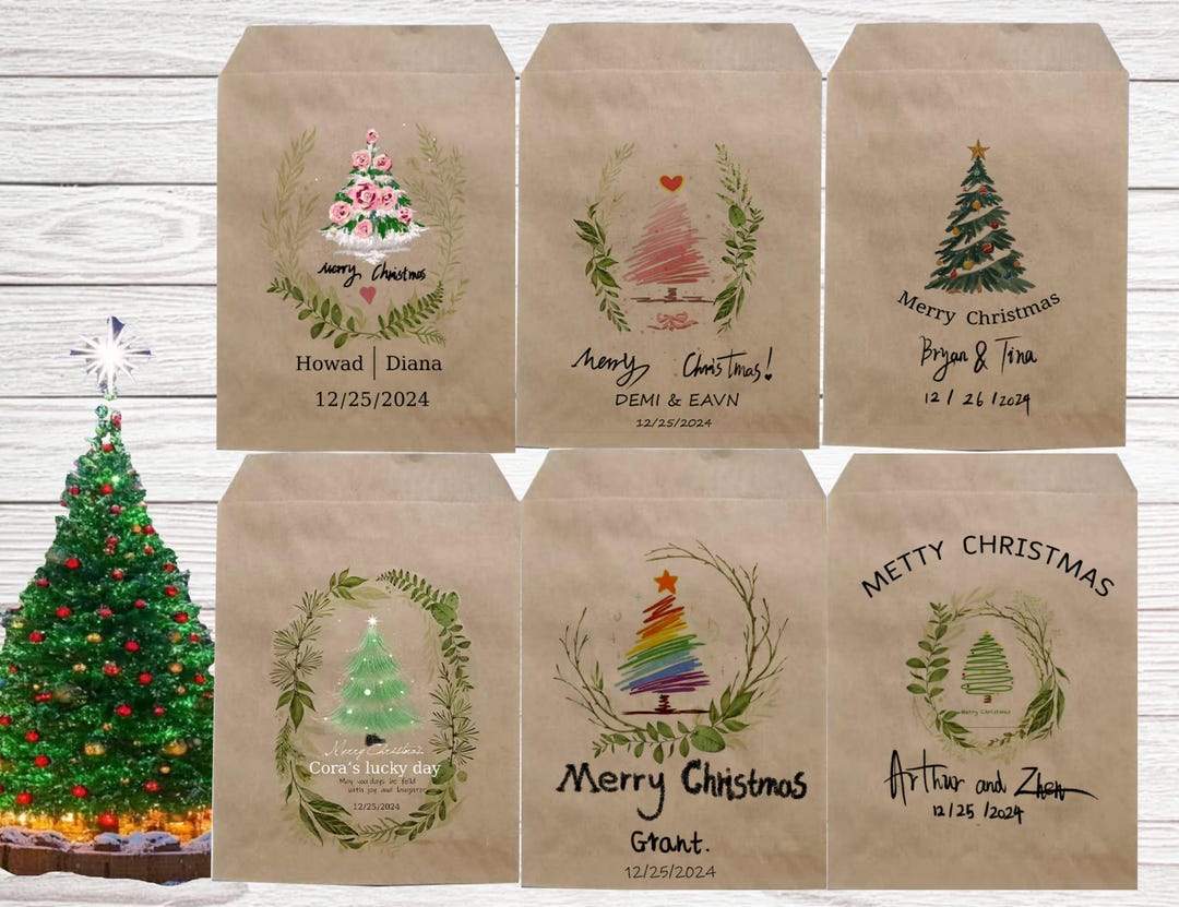 25 Christmas Bags Personalized Christmas Gift Bags Christmas Eve Gift ...