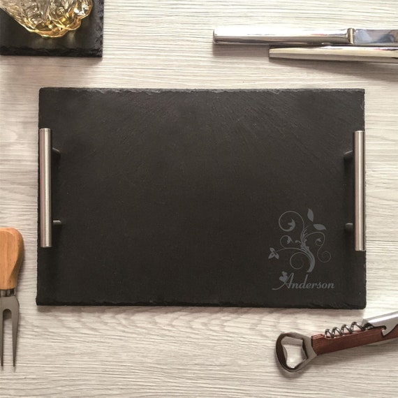 Personalized Slate Cheese Board Tray Custom Service Tray | Etsy