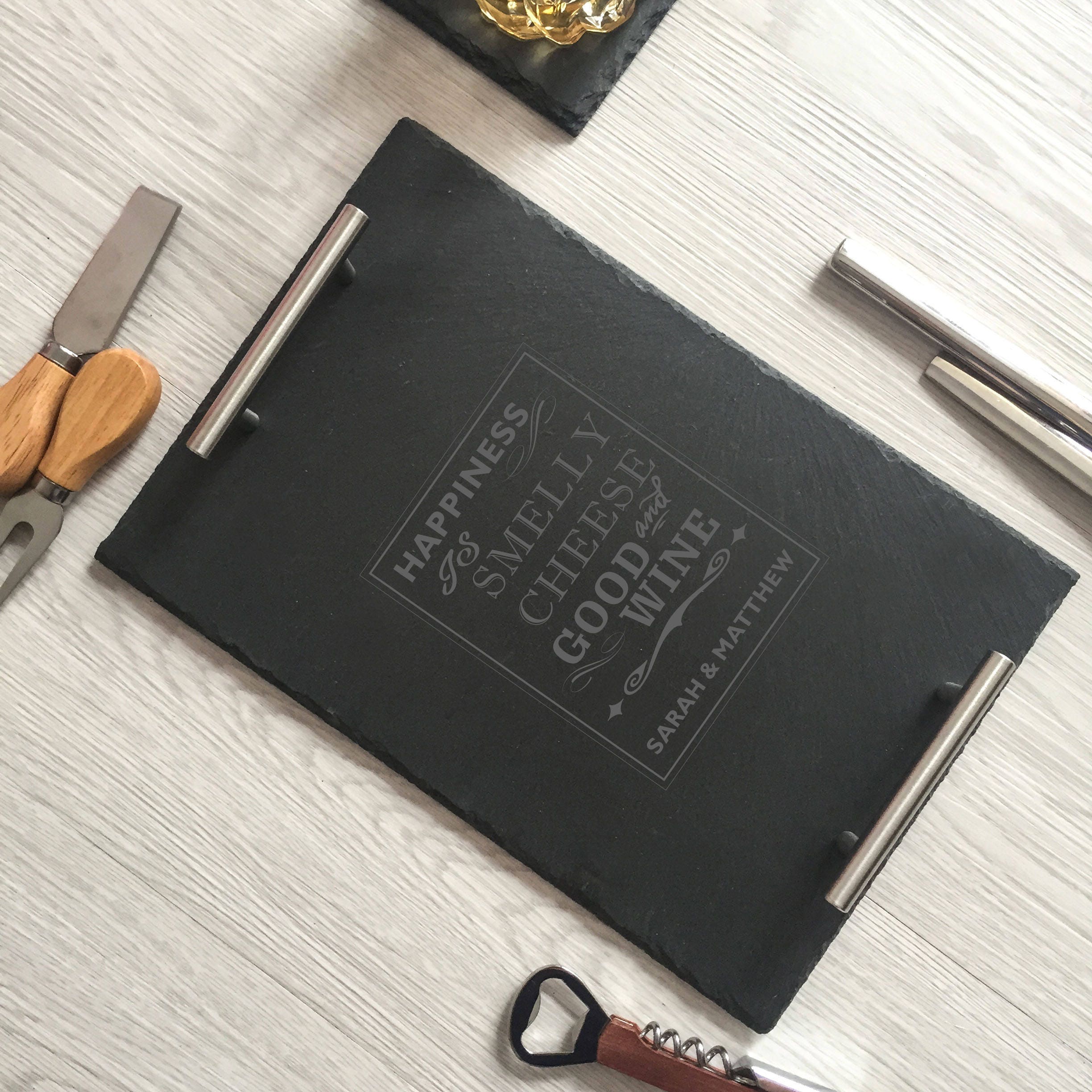 Wine Sayings Engraved Cheese Board Custom Slate Cheese Board ...