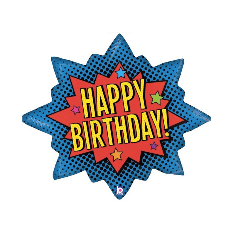 14 Happy Birthday Burst Mylar Foil Balloon - Etsy