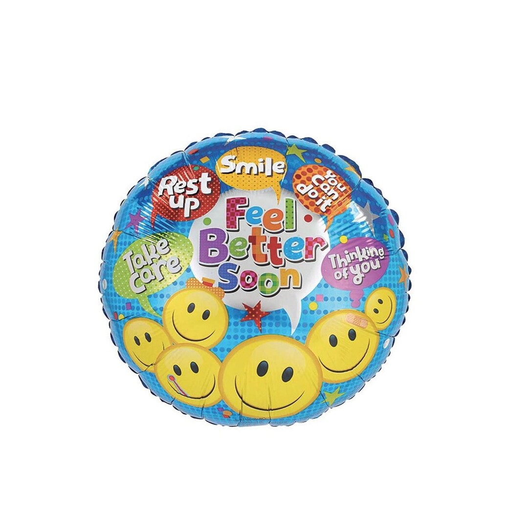 17 Feel Better Soon Smiles Smiley Faces Mylar Foil Balloon Take Care ...