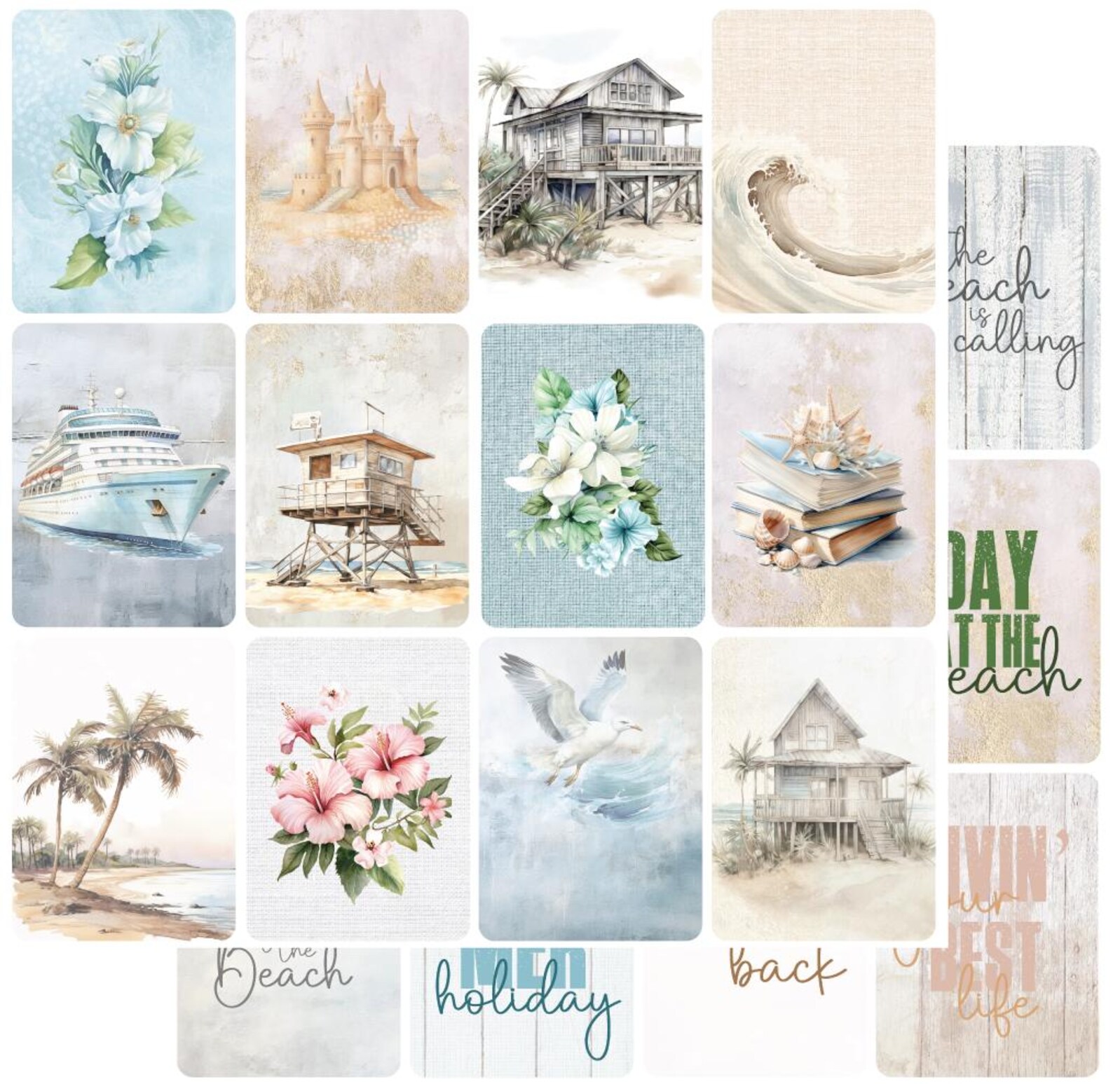 Coastal Bliss Collection- 12x12 Paper-creative Cuts- 6x6 Paper Packs ...
