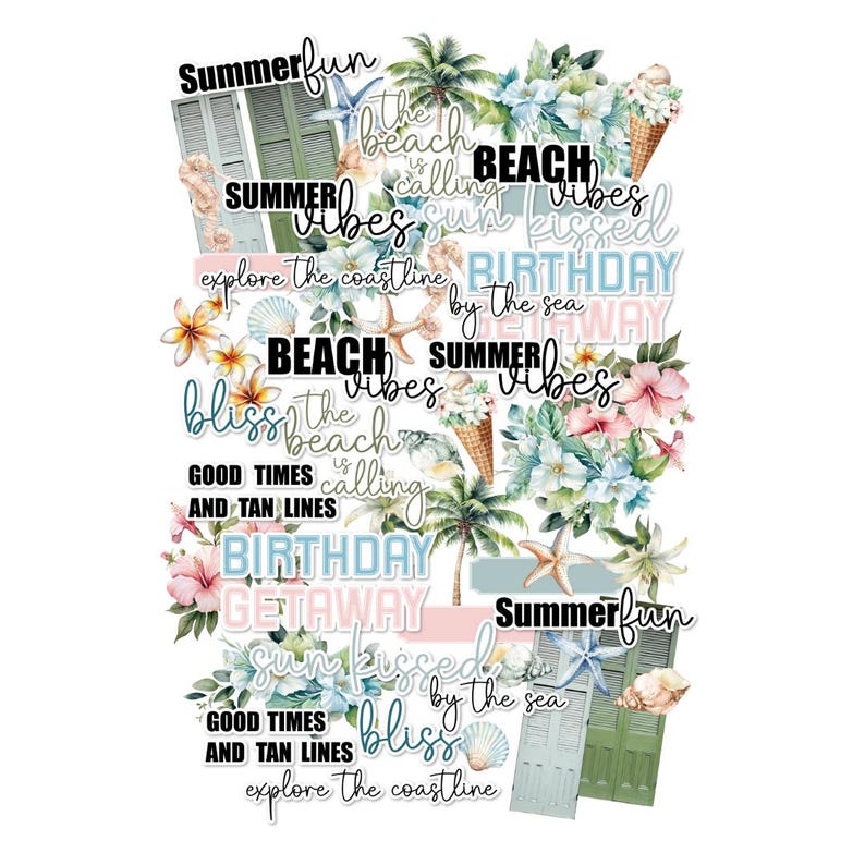 Coastal Bliss Collection- 12x12 Paper-creative Cuts- 6x6 Paper Packs ...