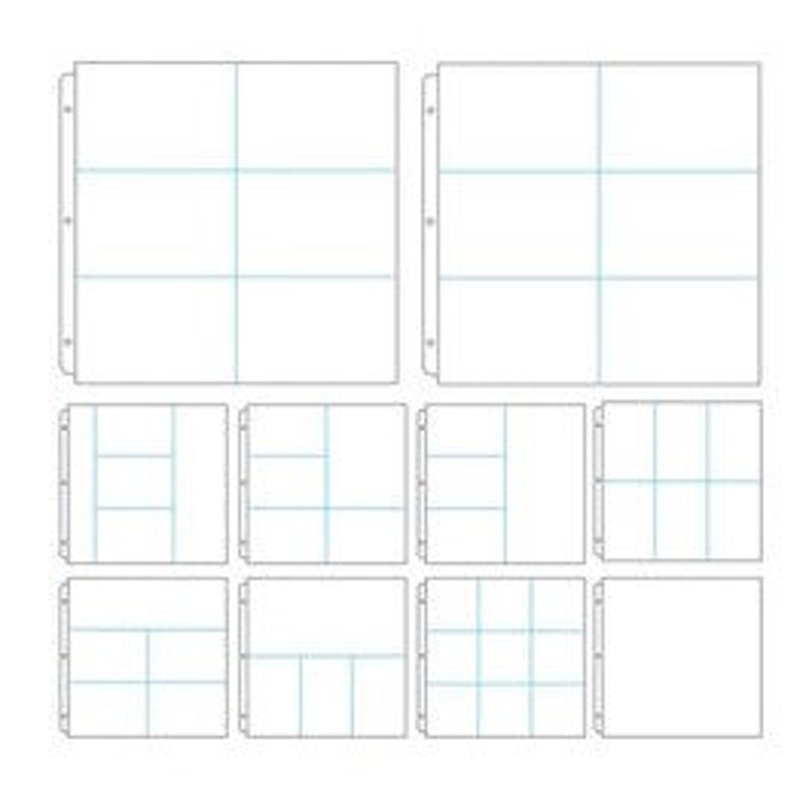 3 Ring Binder Sleeves-12 X 12 (10 Pack)- Assorted Divided- Full Page ...