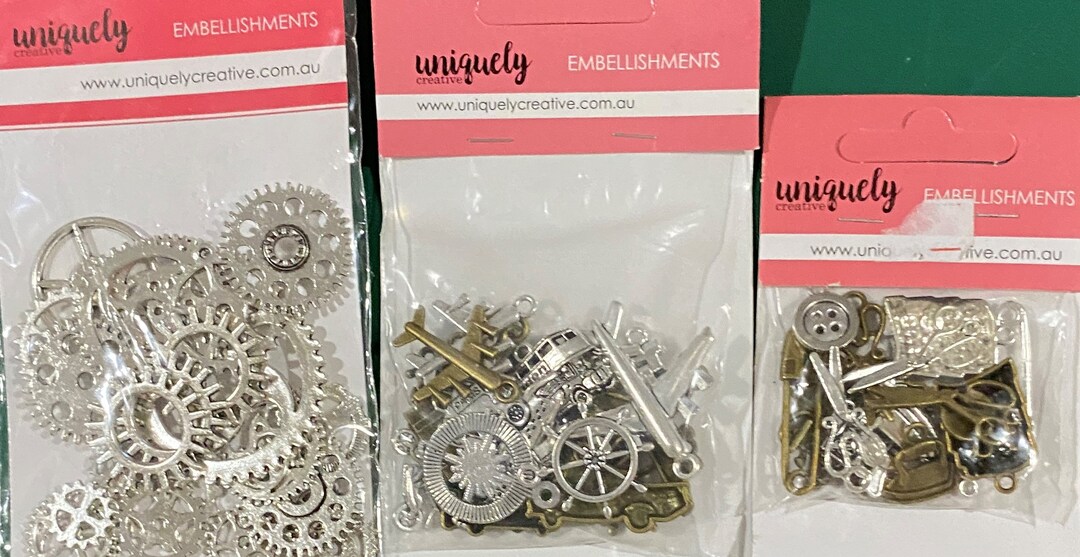 Metal Embellishments-various- Cogs, Tools, Keys, Travel --set 25 ...