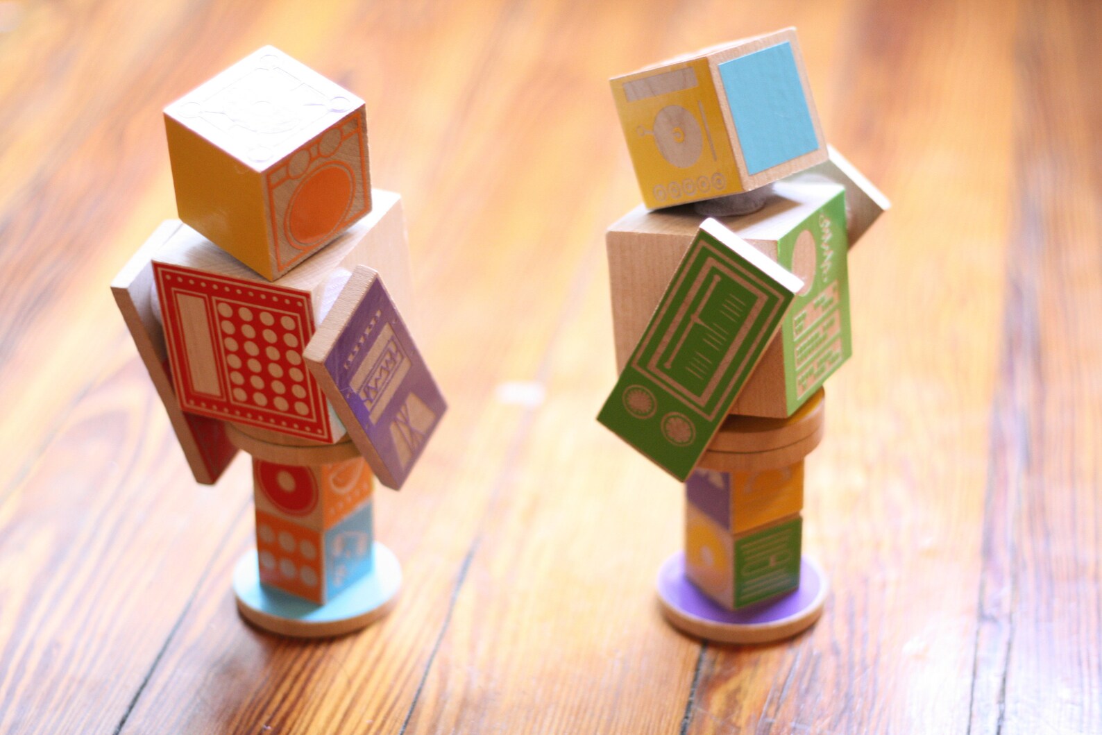 Rainbow Wooden Robots - Powered Purple - Etsy