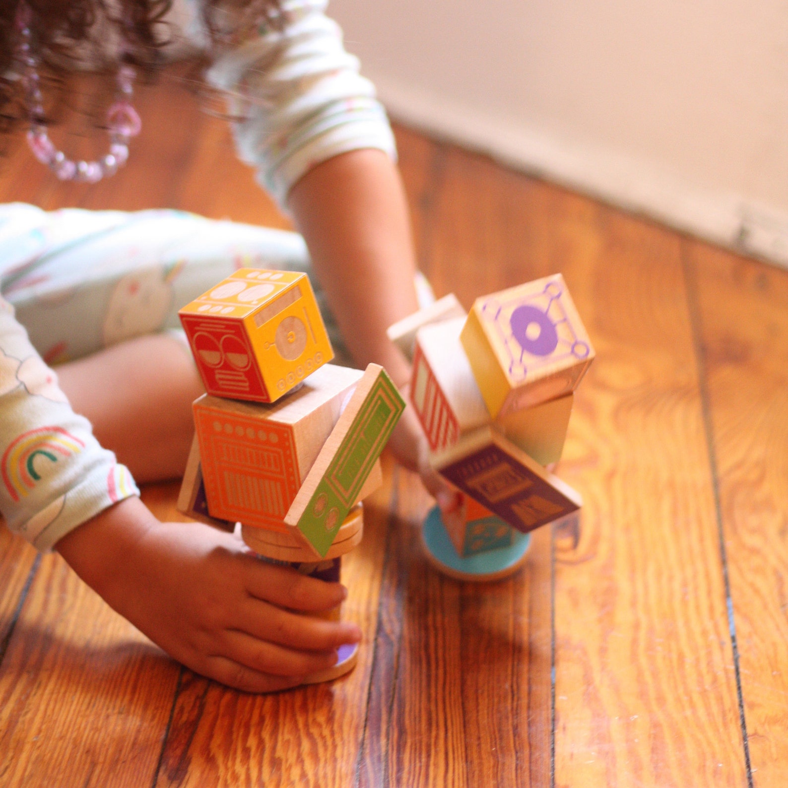 Rainbow Wooden Robots - Powered Purple - Etsy