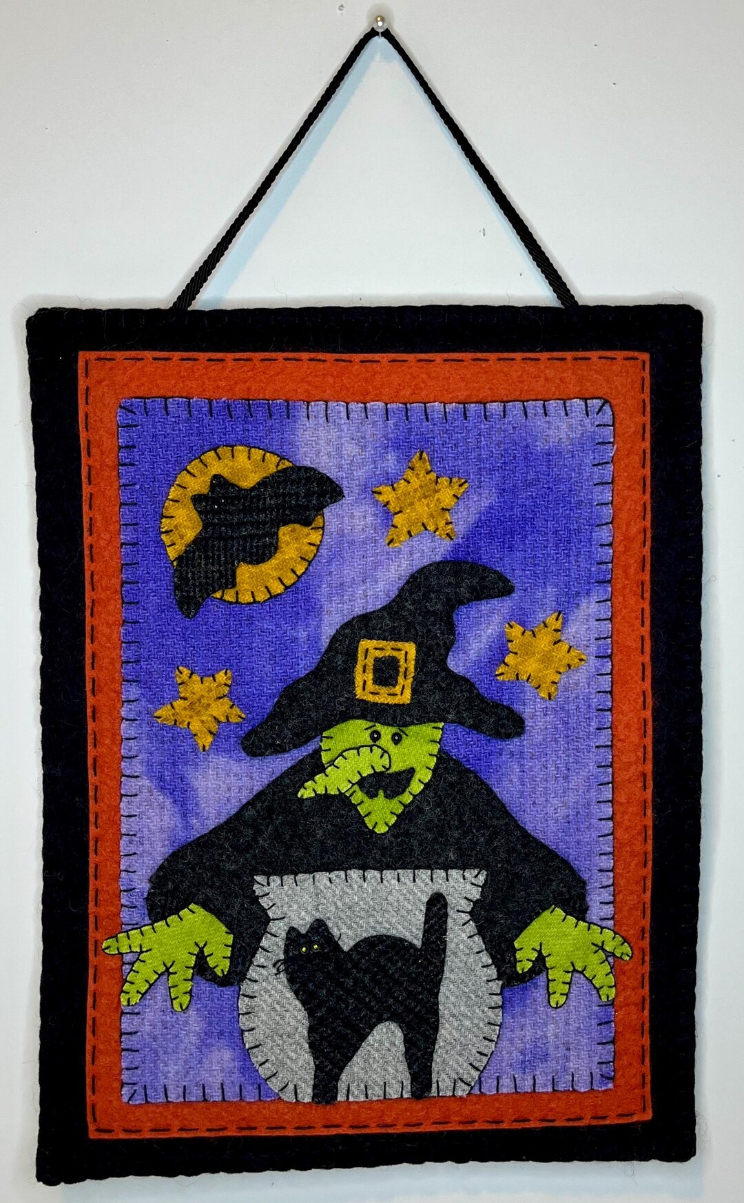 Witchy Cauldron Wool Felt and Felted Wool Applique Wall Hanging - Etsy