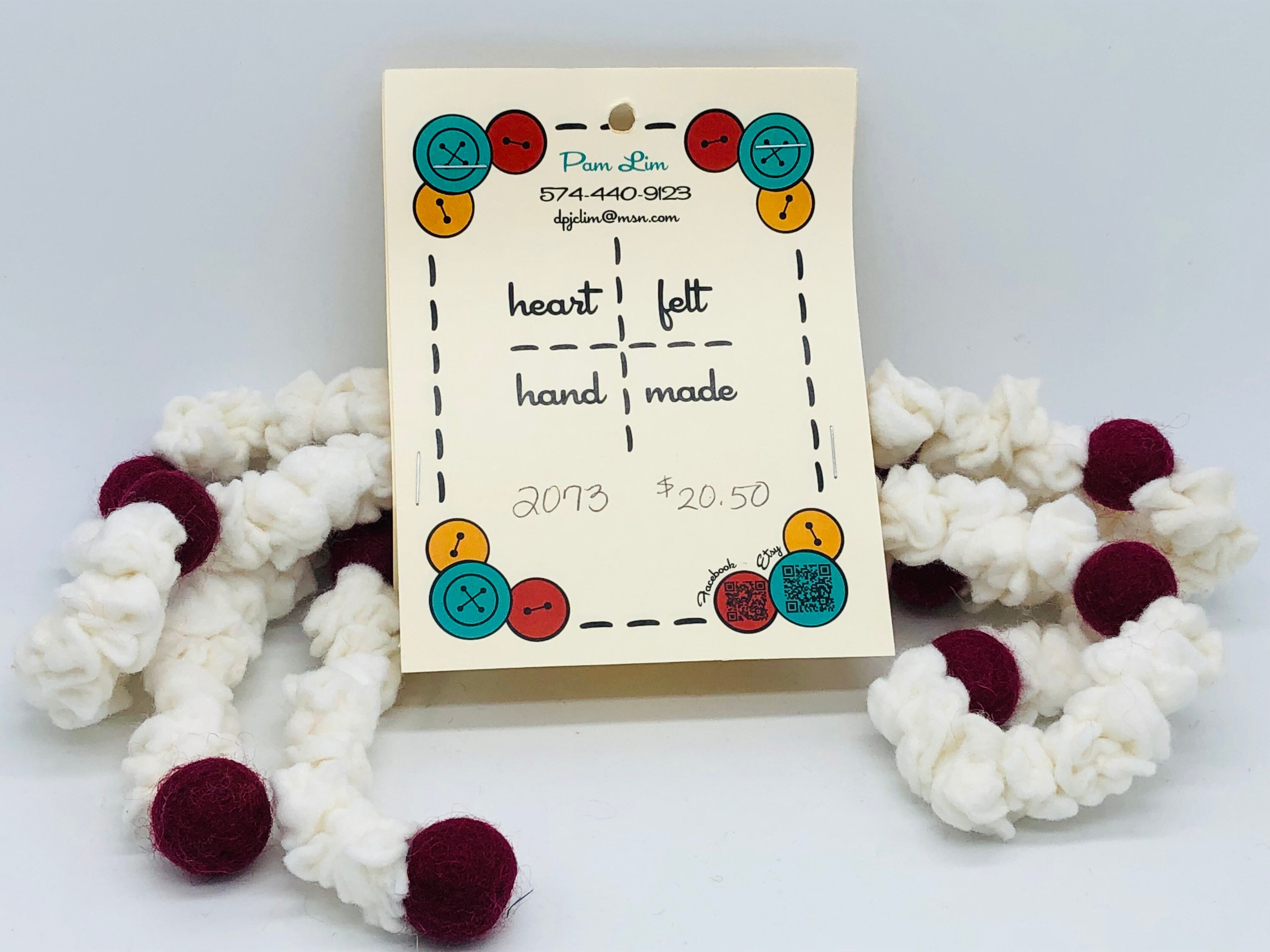 Felting Fiber Arts Felt Popcorn and Cranberry Garland etna.com.pe