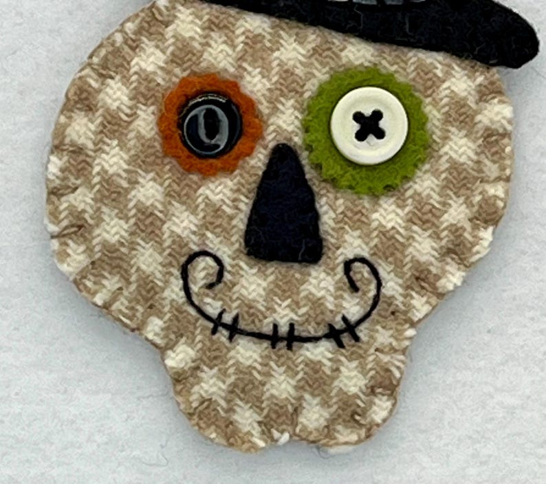 Steampunk Halloween Skeleton Felt Applique Pin - Etsy