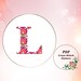 Letter L Cross Stitch Pattern PDF Monogram Cross Stitch Modern Floral ...