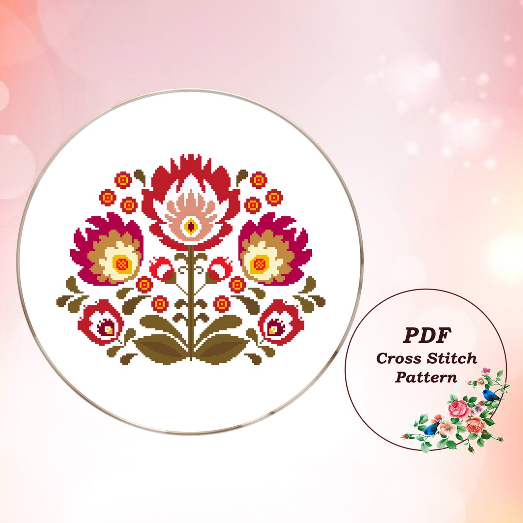 Polish Ornament Cross Stitch Pattern PDF Wycinanki Cross Stitch Modern ...