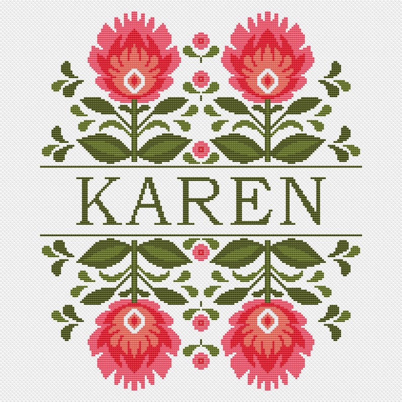 Set of two counted cross stitch patterns Name & | Etsy