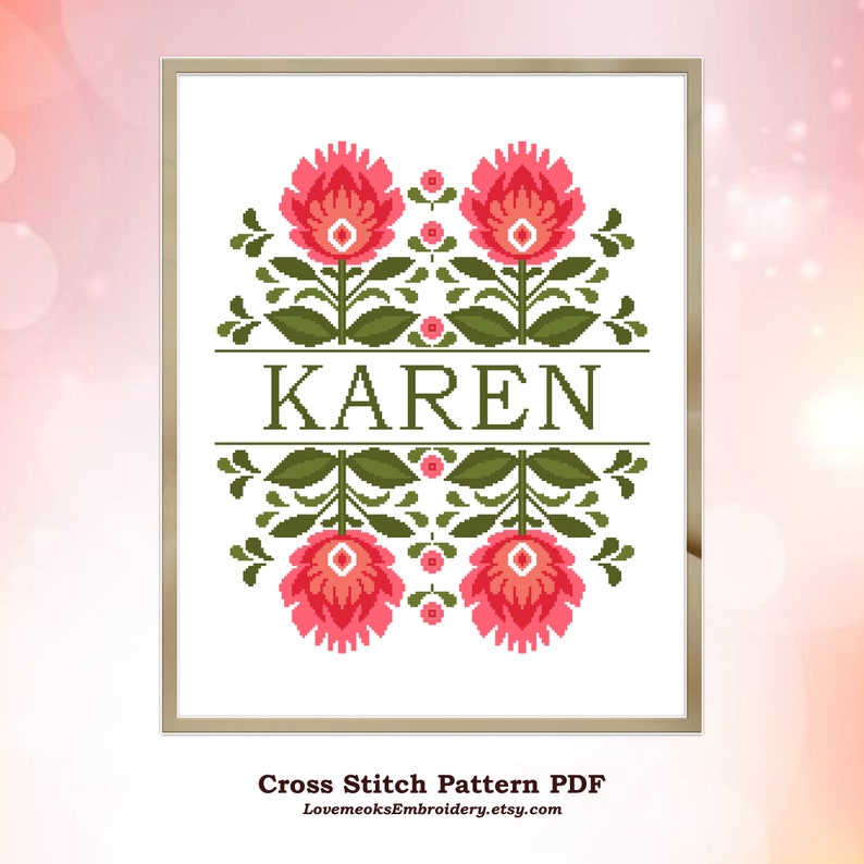 Set of Two Counted Cross Stitch Patterns name & - Etsy