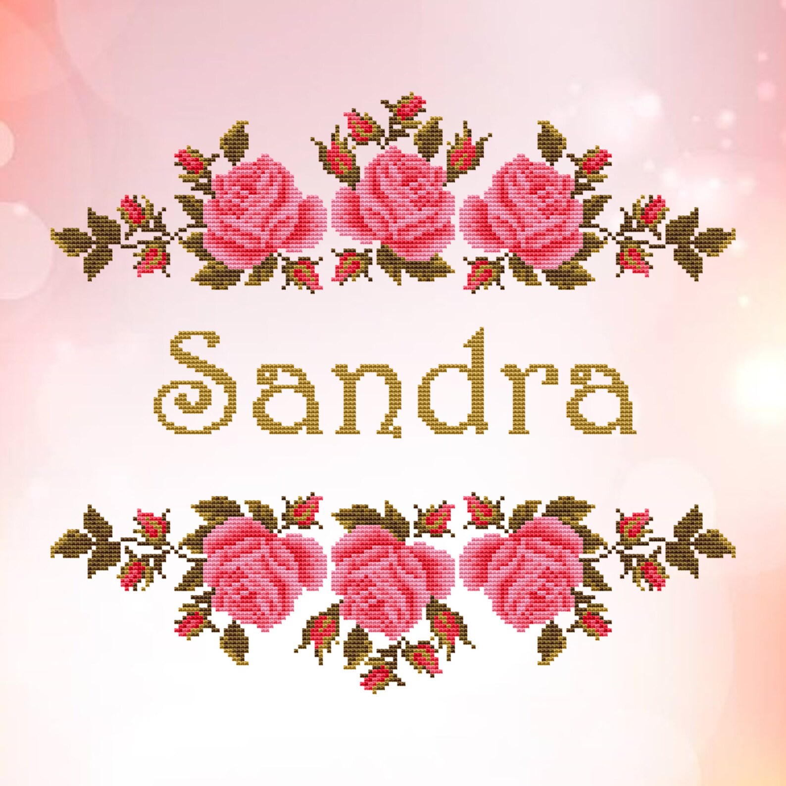 Name SANDRA & Alphabet Cross Stitch Patterns PDF Set 2 Modern - Etsy