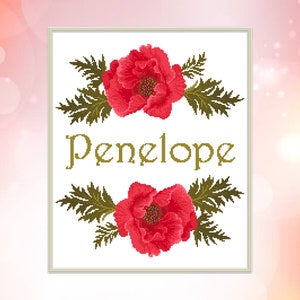 Name PENELOPE & Alphabet - Modern Counted Cross Stitch Patterns PDF ...