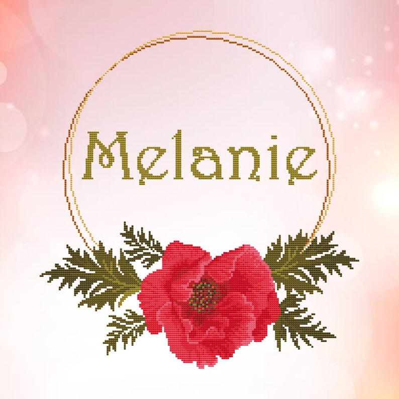 Name MELANIE & Alphabet Cross Stitch Patterns PDF Set 2 Customizable ...