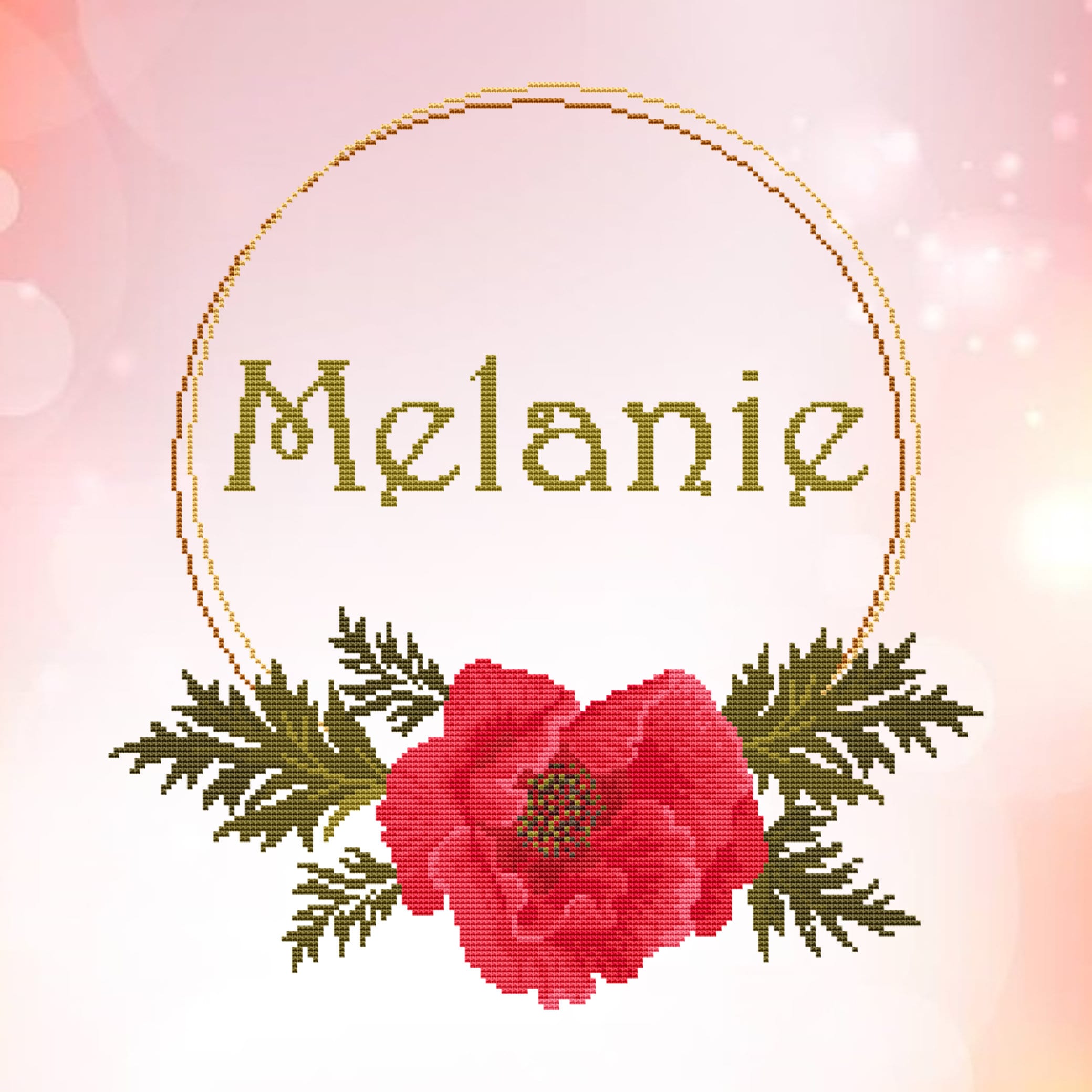 Name MELANIE & Alphabet Cross Stitch Patterns PDF Set 2 Customizable ...