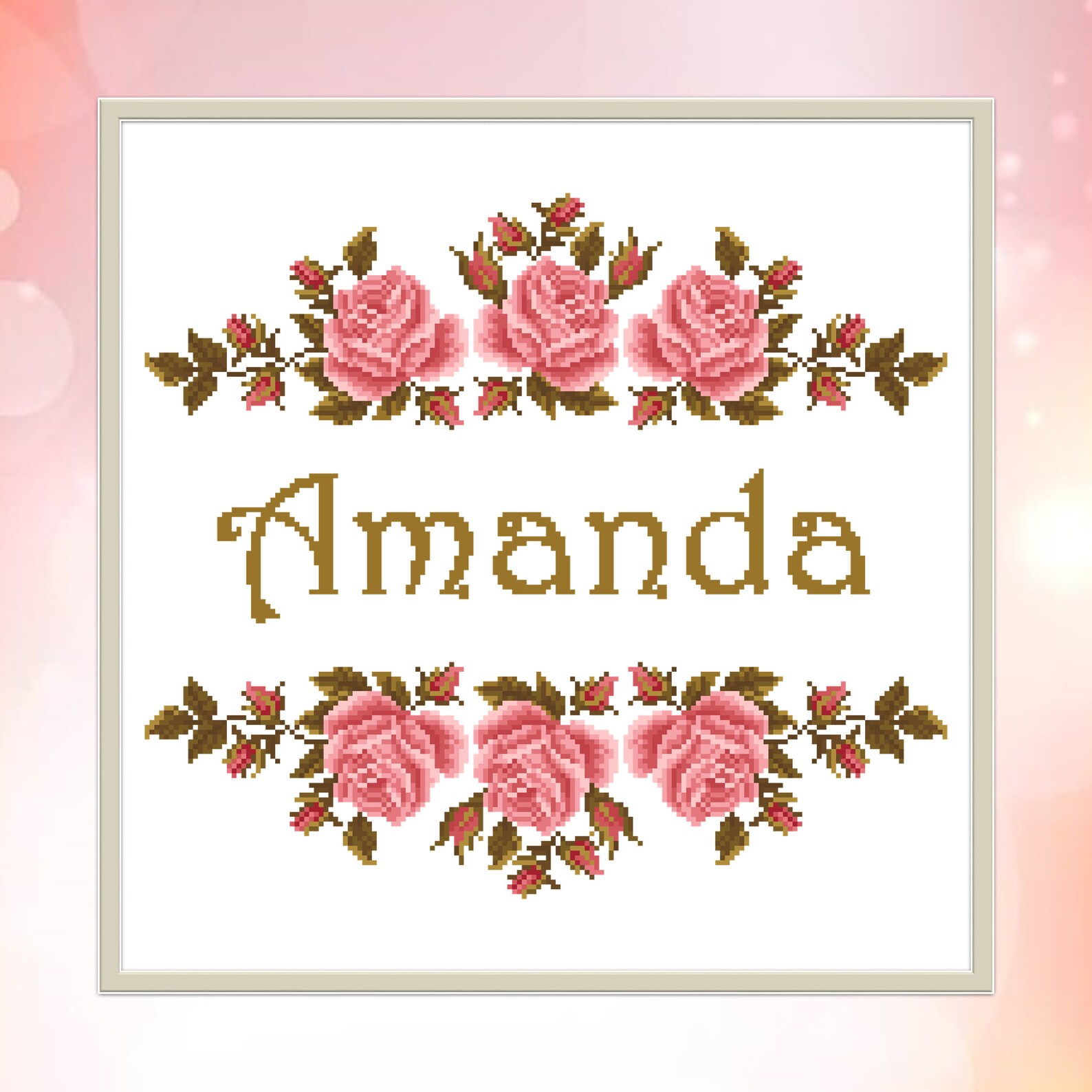 Name AMANDA & Alphabet Cross Stitch Patterns PDF Set 2 Customizable ...