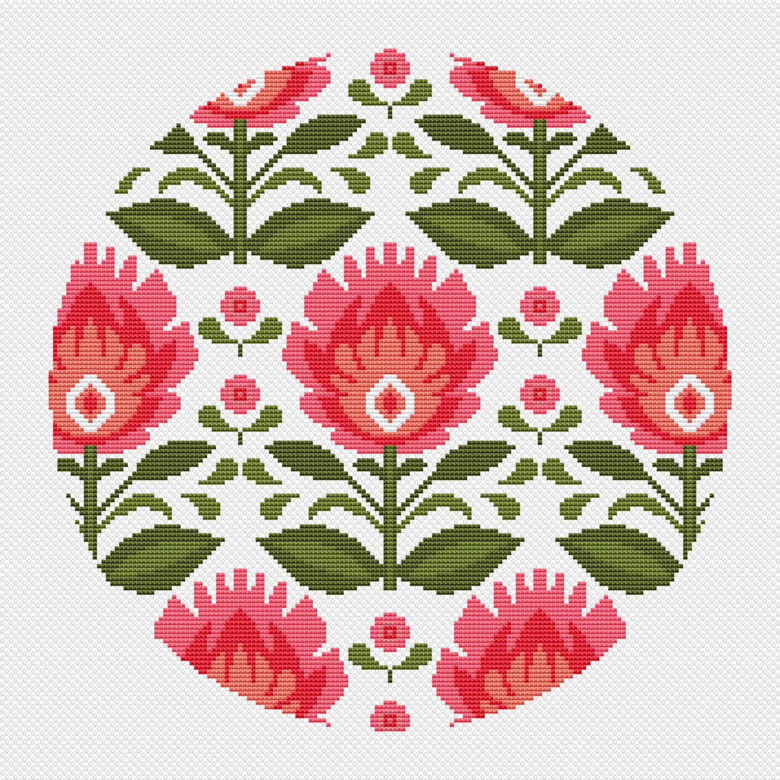 Polish Folk Art cross stitch pattern PDF Ethnic floral - Etsy España