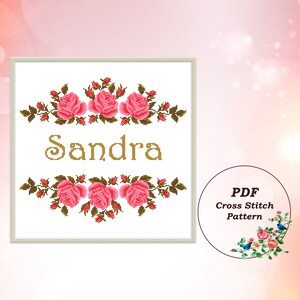 Name SANDRA & Alphabet Cross Stitch Patterns PDF Set 2 Personalized ...