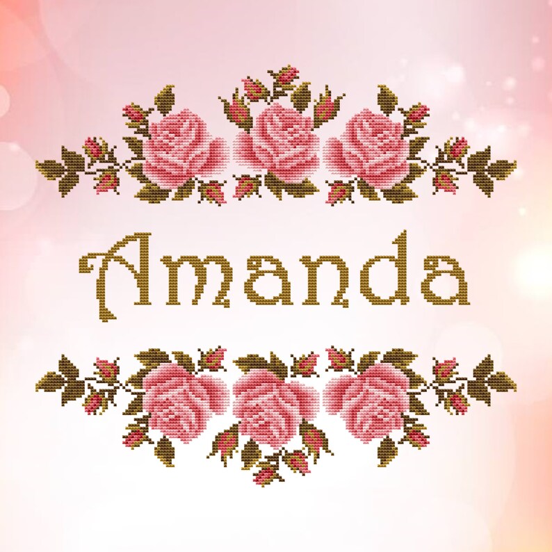 Name AMANDA & Alphabet Cross Stitch Patterns PDF Set 2 Modern - Etsy
