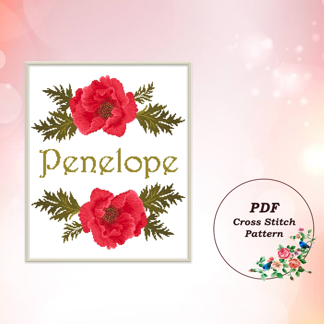 Name PENELOPE & Alphabet - Modern Counted Cross Stitch Patterns PDF ...