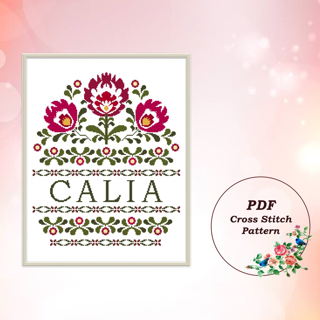 Name CALIA & All Alphabet Cross Stitch Patterns PDF Set 2 Customizable ...