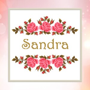 Name SANDRA & Alphabet Cross Stitch Patterns PDF Set 2 Personalized ...