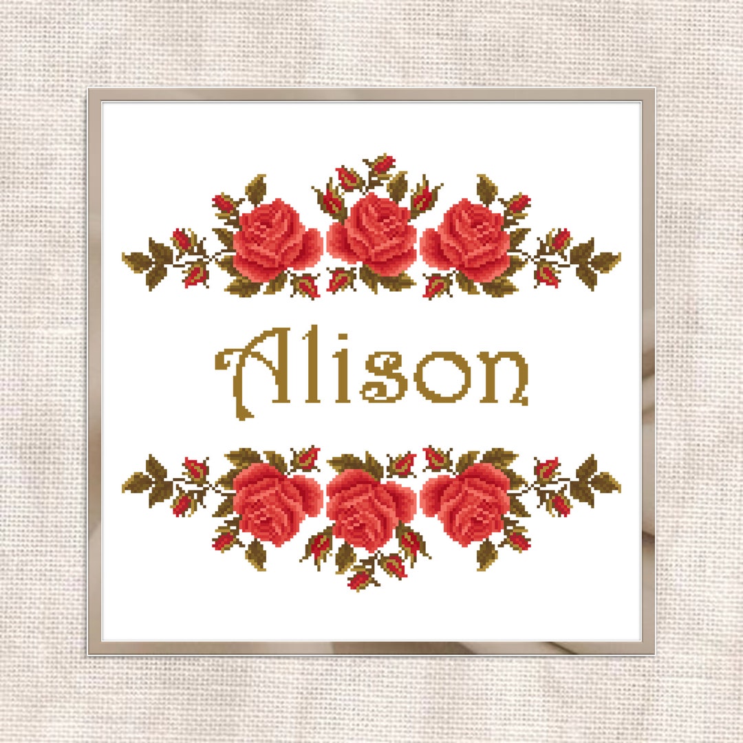 Name ALISON & Alphabet Cross Stitch Patterns PDF Set 2 Customizable ...