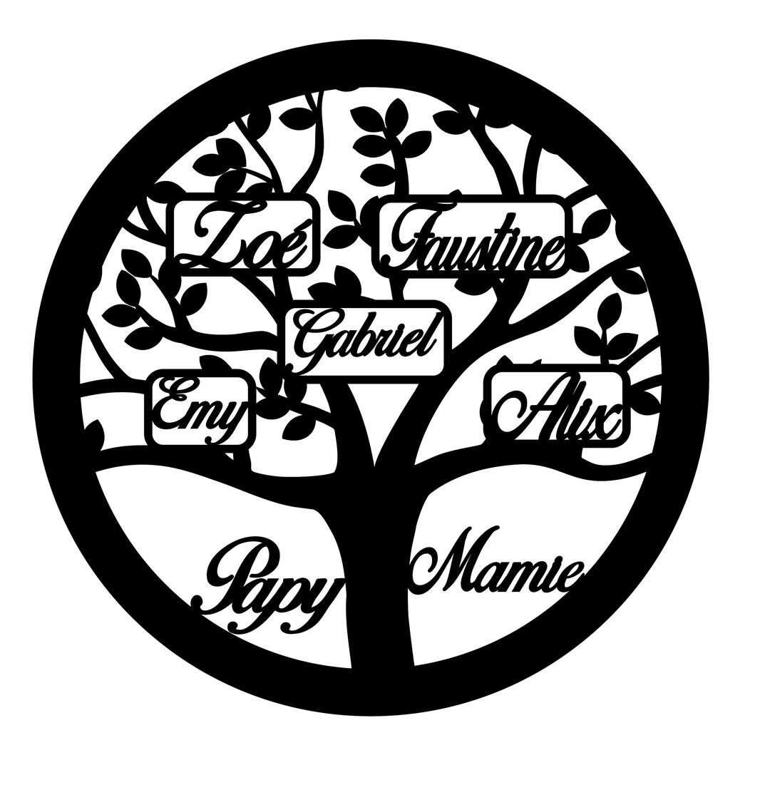 Customizable Tree of Life With 7 First Names. Diameter 20 Cm or 25 Cm ...