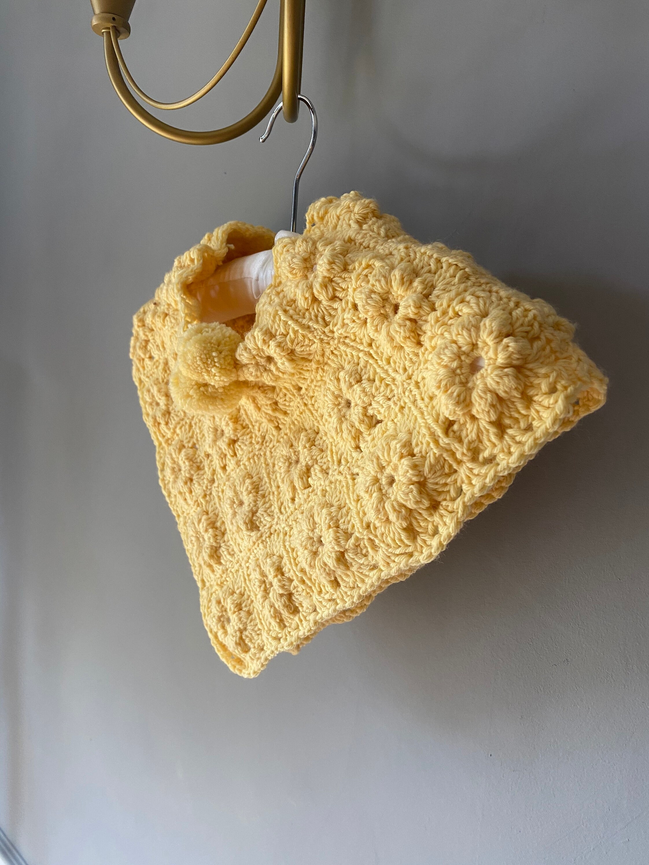 Yellow Crochet Baby Poncho. - Etsy