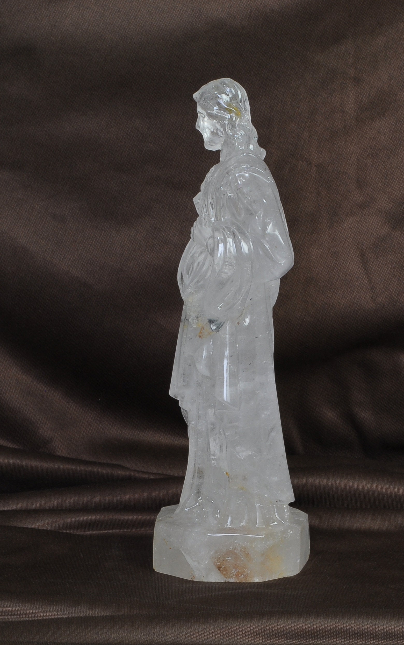 Sacred Heart of Jesus Statue Sculpture Natural Rock Crystal Quartz 11 ...
