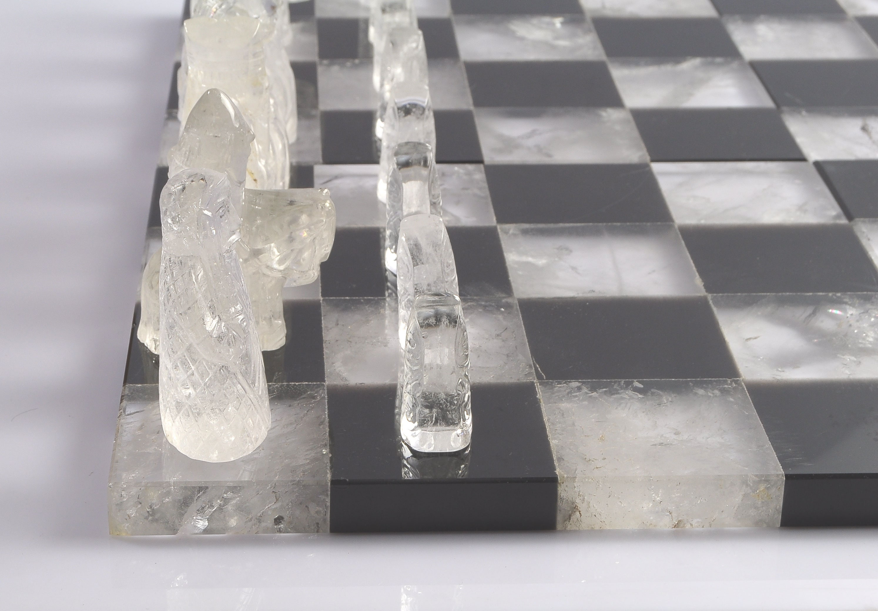 Lewis Chessmen Chess Set Natural Rock Crystal Quartz Hand Carved Large Unique Queen's Gambit - Etsy