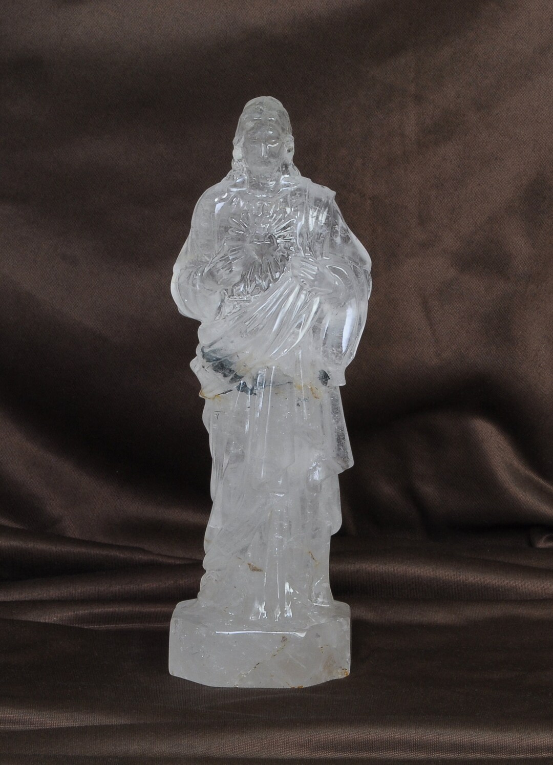Sacred Heart of Jesus Statue Sculpture Natural Rock Crystal Quartz 11 ...