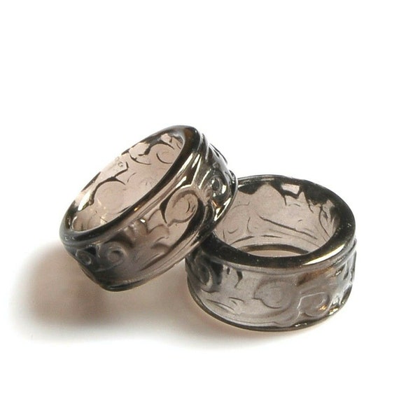 Glass Ring Obsidian - Etsy