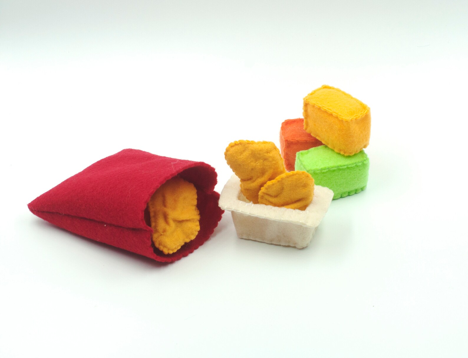 Felt Play Food Chicken Nuggets, Pretend Food, Play Kitchen - Etsy
