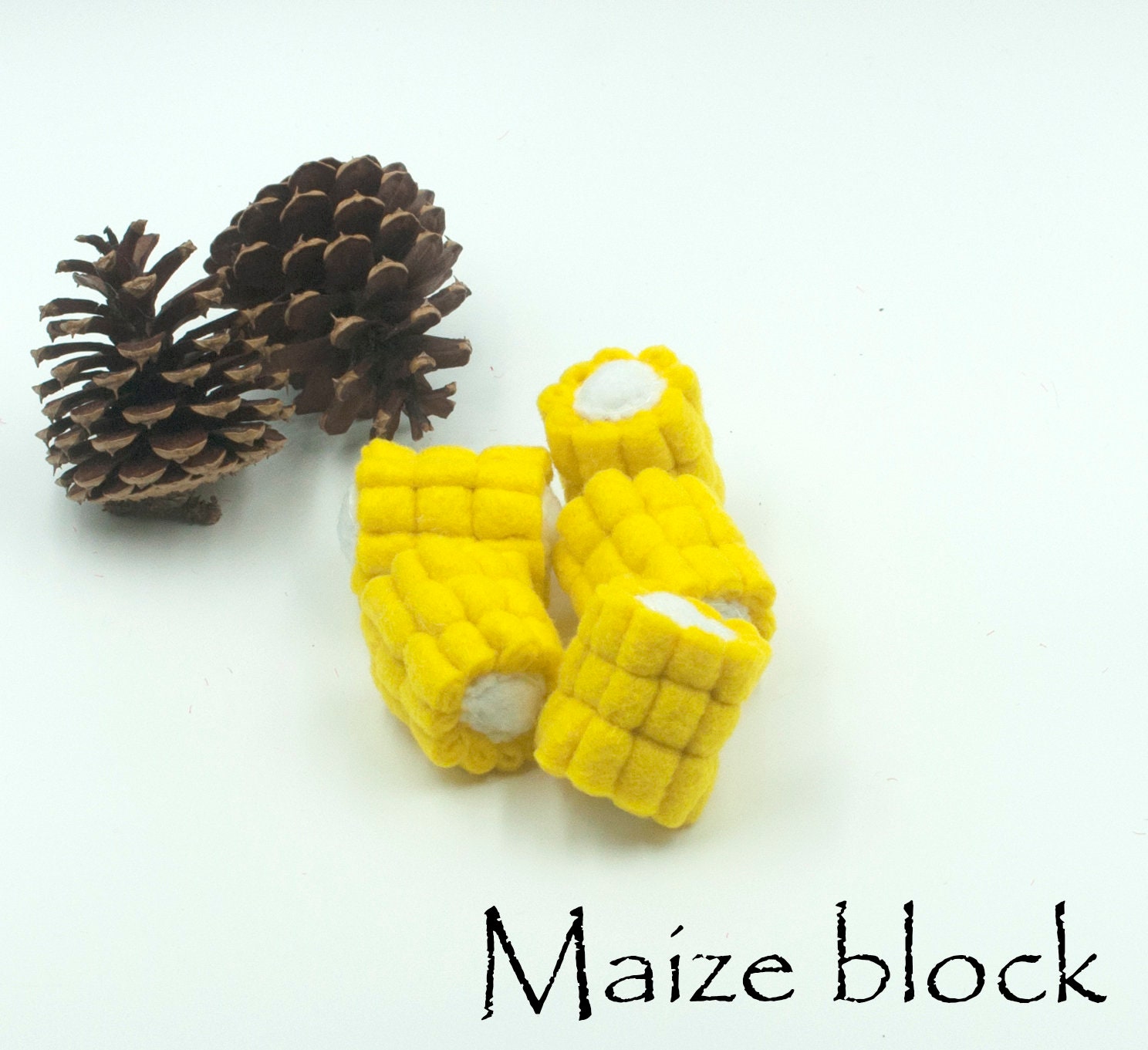 Felt Food Corn, Play Kitchen, Felt Food Maize Block, Pretend Food for ...