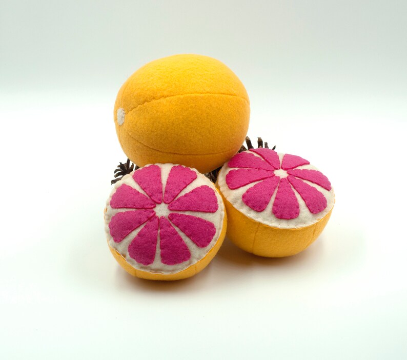 Felt Food Grapefruit Set Pretend Food for Play Kitchen | Etsy