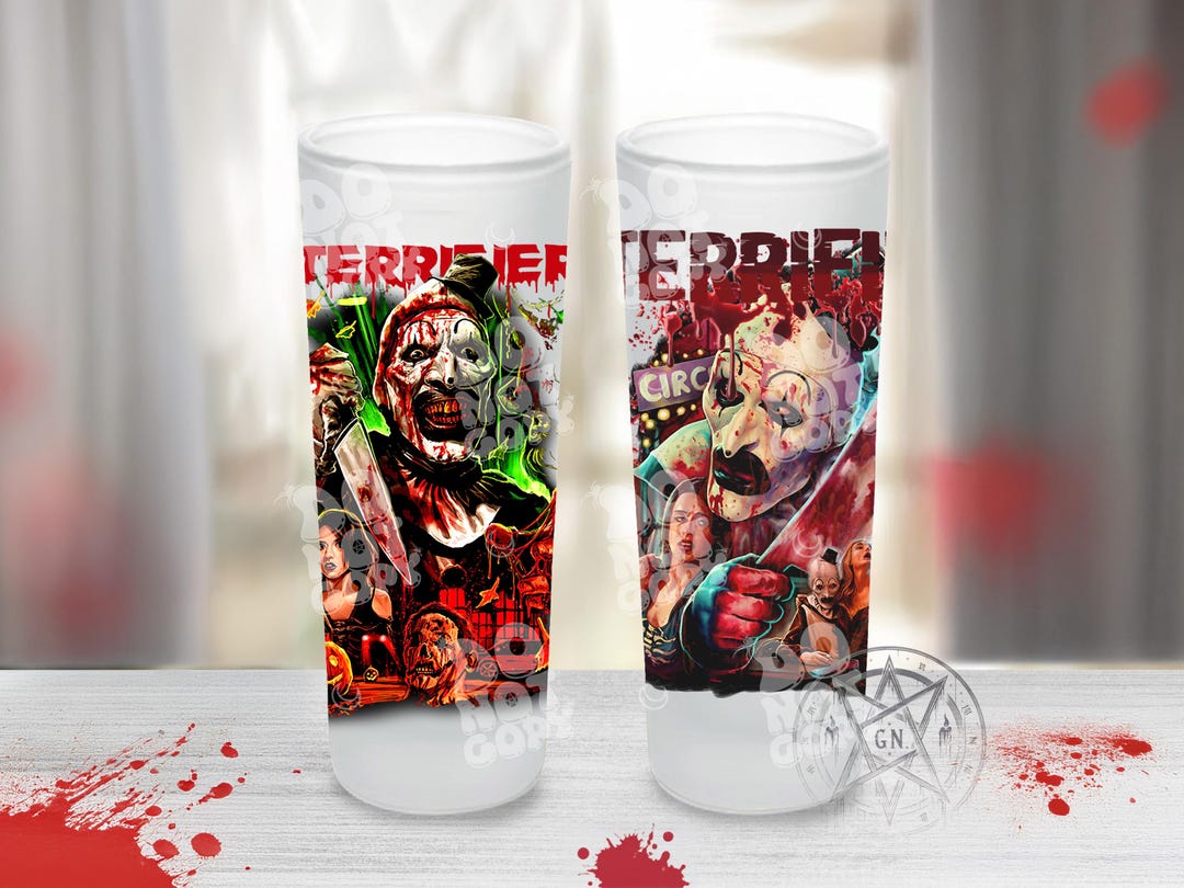 Horror Terrifier, Shot Glasses Set, 3oz Size, Durable Material, Frosted ...