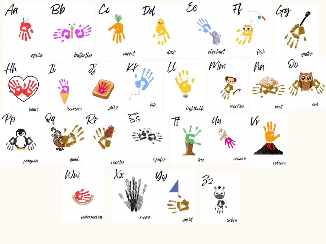 Handprint Alphabet - Etsy