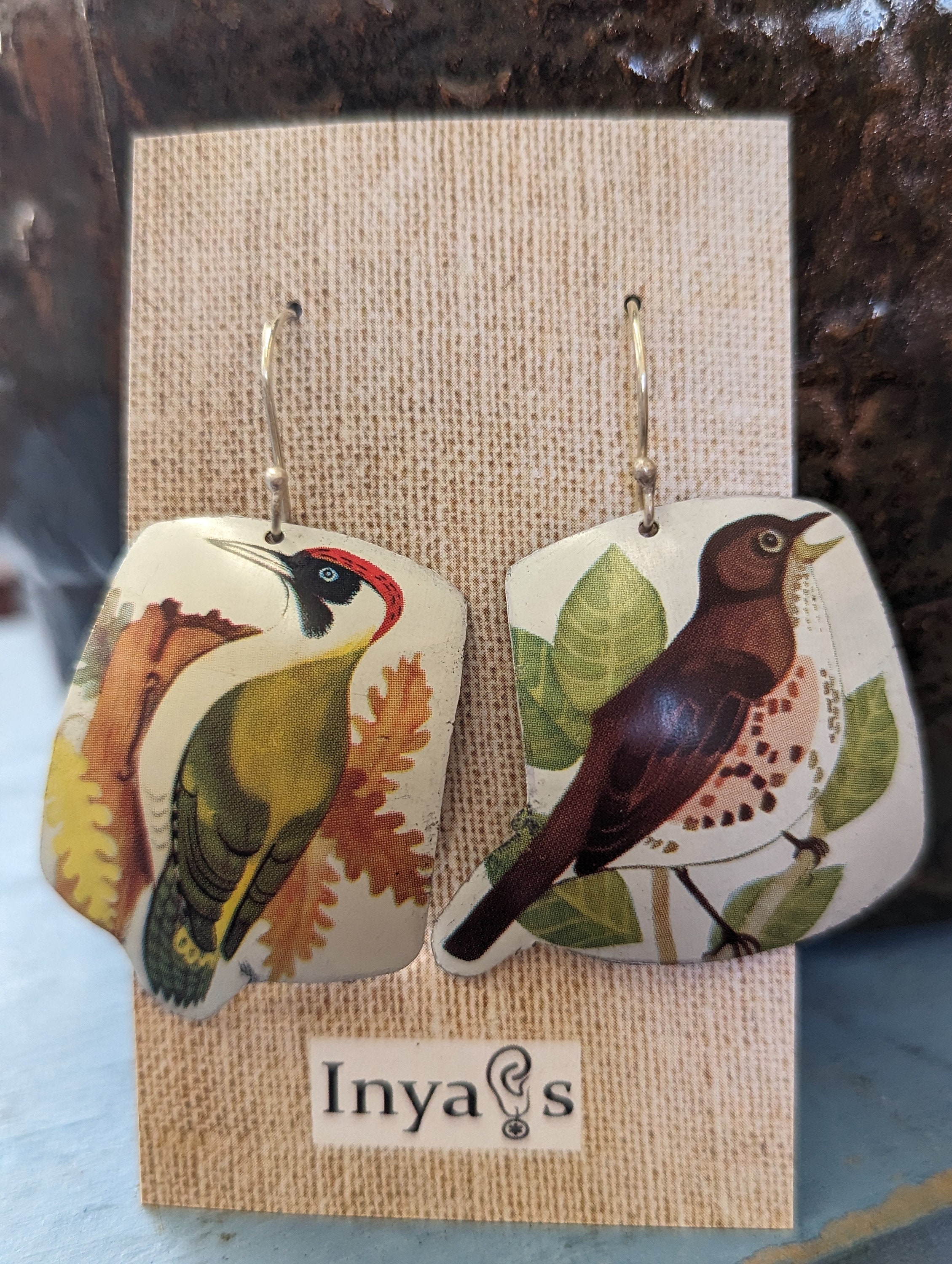 Upcycled Vintage Tin Bird Earrings - Etsy