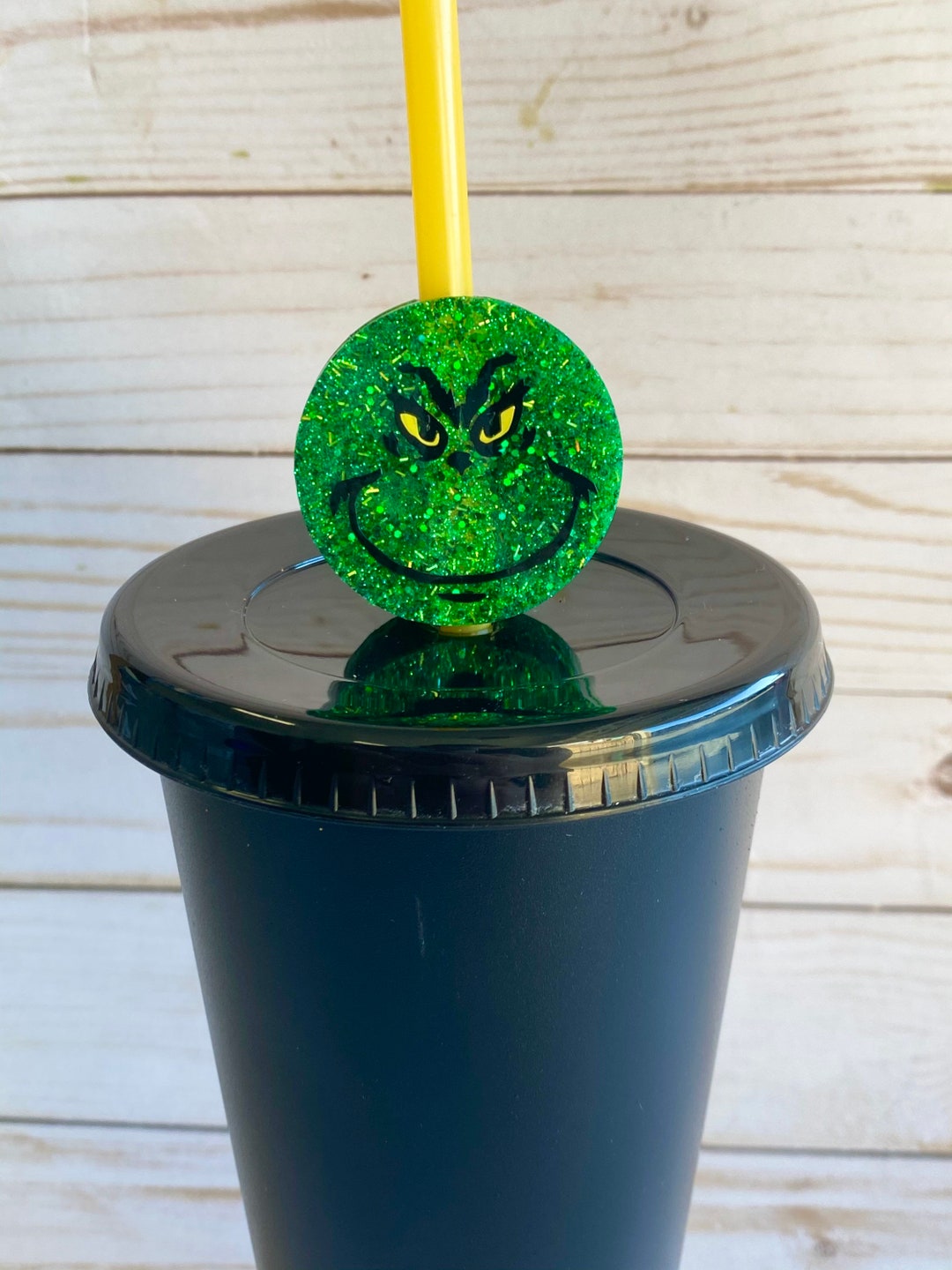 Grinch Straw Topper - Etsy