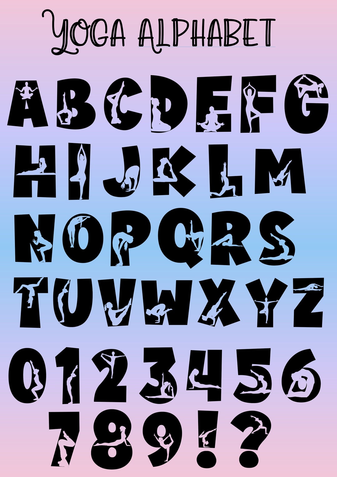 SVG Yoga Alphabet File. Instant Download. Yoga SVG. Original Christmas ...