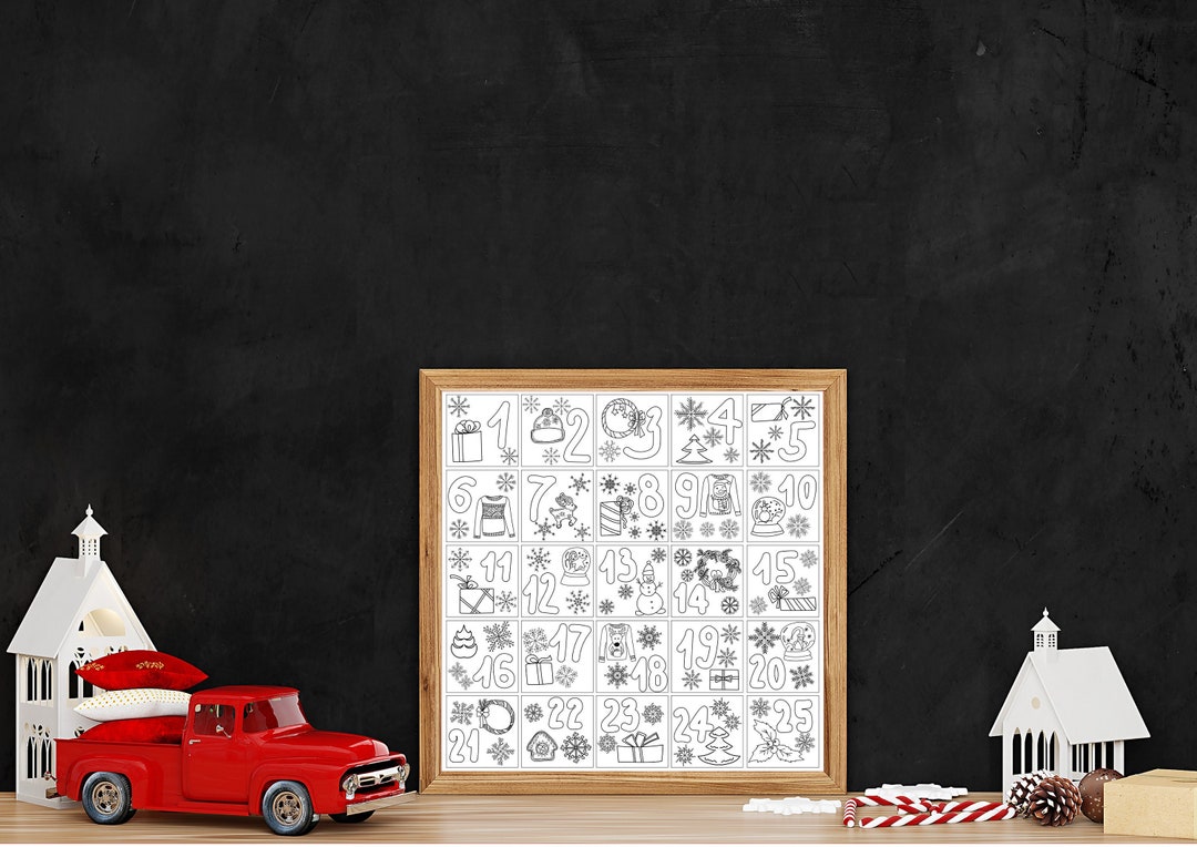 Advent Calendar Coloring Pages. 25 Sheets in Digital Format for ...