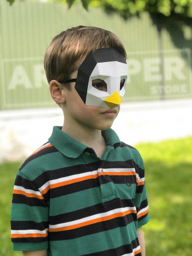 Papercraft PENGUIN Mask Animal 3D Low Poly Paper Mask DIY - Etsy