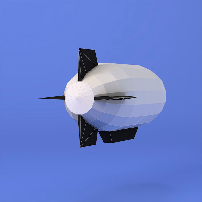 Papercraft Airship Airplane 3D Low Poly Paper Sculpture DIY - Etsy