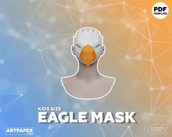 Papercraft EAGLE bird mask Animal 3D Low Poly Paper Mask DIY | Etsy