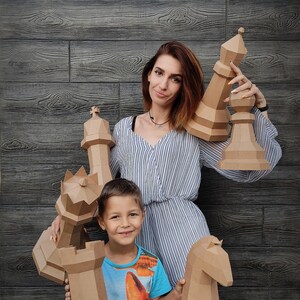 Papercraft Chess King Template Paper Chess 3D Low Poly Paper - Etsy Canada