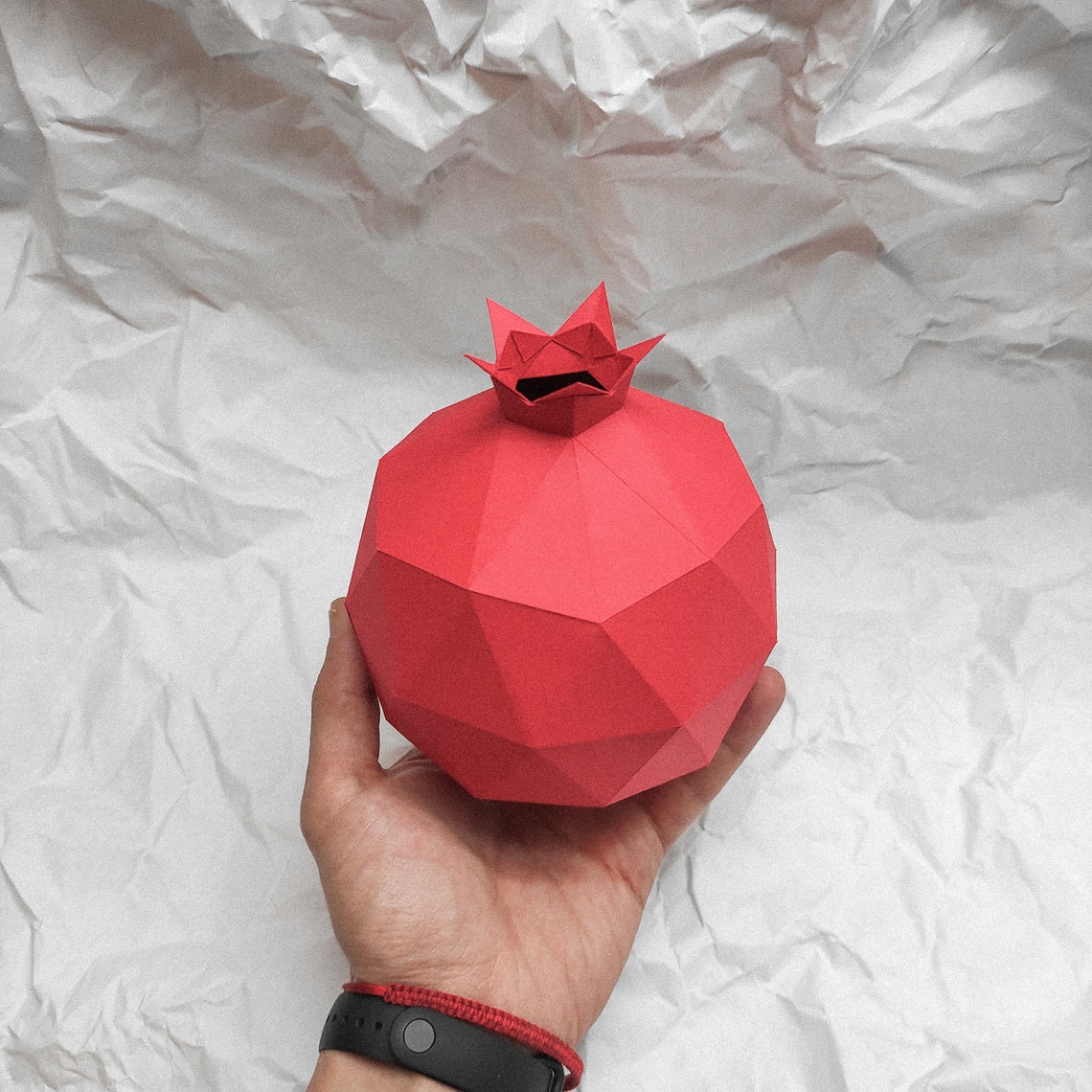Papercraft Pomegranate Vegatable 3D Low Poly Paper Sculpture | Etsy